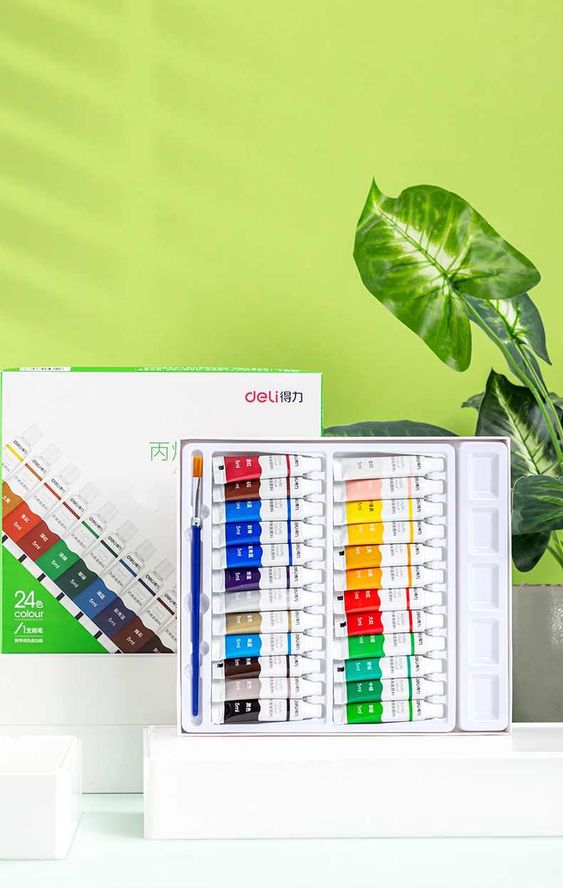 Deli 24/18/12Colors Watercolor Acrylic Painting Set Watercolor School ...