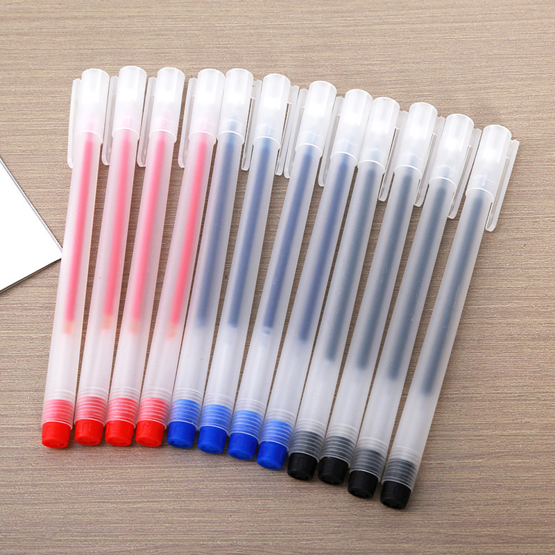 200 pcs muji style ballpen set Gel Pens Black Ball Pen with Refills 0 ...