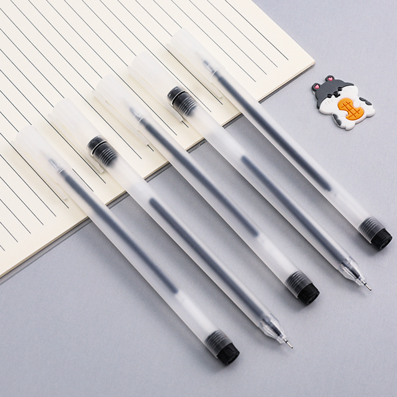 200 pcs muji style ballpen set Gel Pens Black Ball Pen with Refills 0 ...