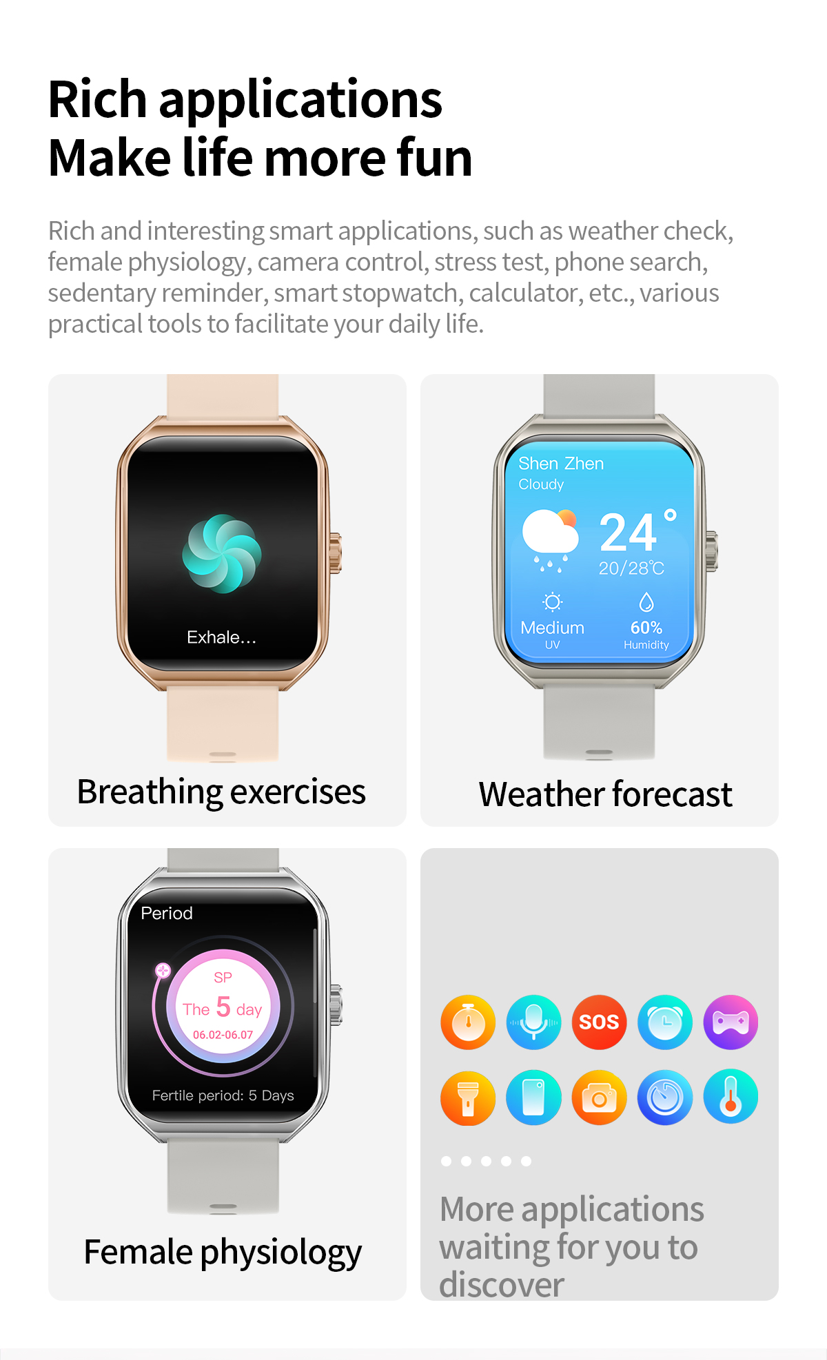 Aolon Curve 2 Smart Watch 100+ Sports Modes Heart Rate Running Pace ...