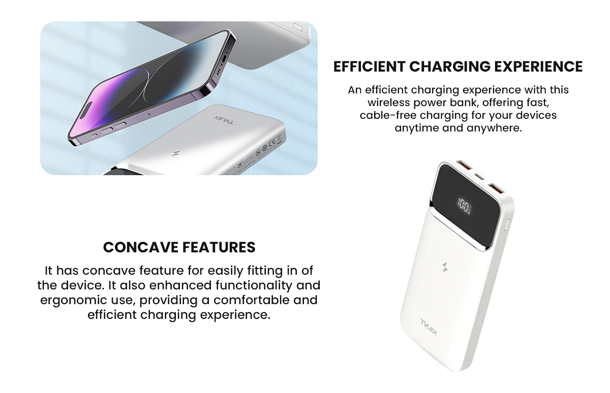 TYLEX XP29 10000mAh Wireless Powerbank 22.5w Fast Charging PD+QC3.0 ...