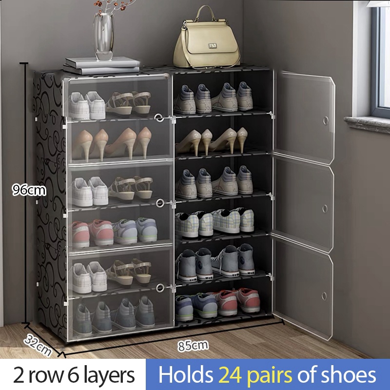 Dora Heavy Duty Shoe Cabinet Dustproof Shoe Rack Organizer with Cover ...