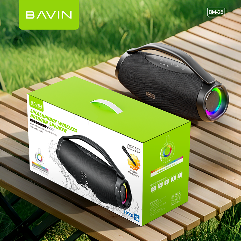 BAVIN BM25 Outdoor Wireless Bluetooth Speaker Splashproof w/ RGB ...