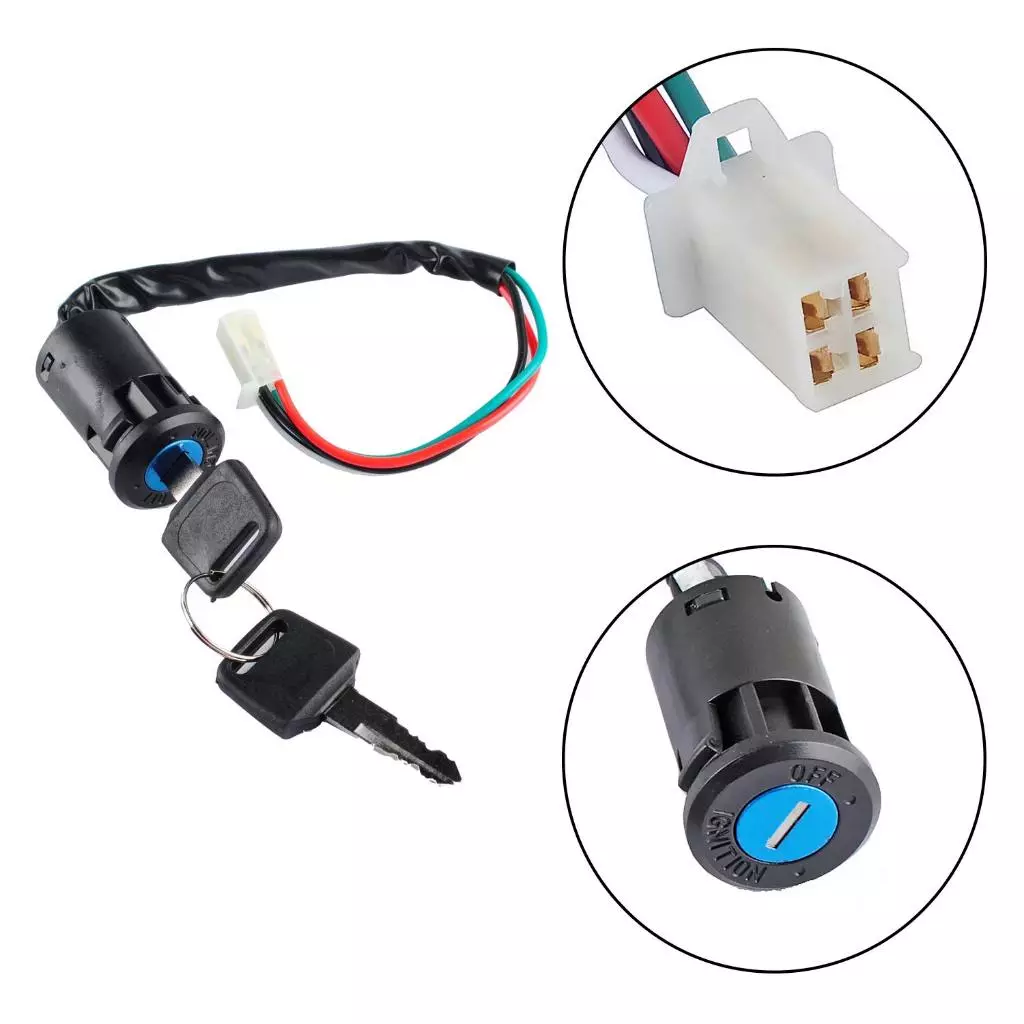 GSE Motocycle 4 Wires Ignition Barrel Switch Key for 50cc 70cc 90cc ...