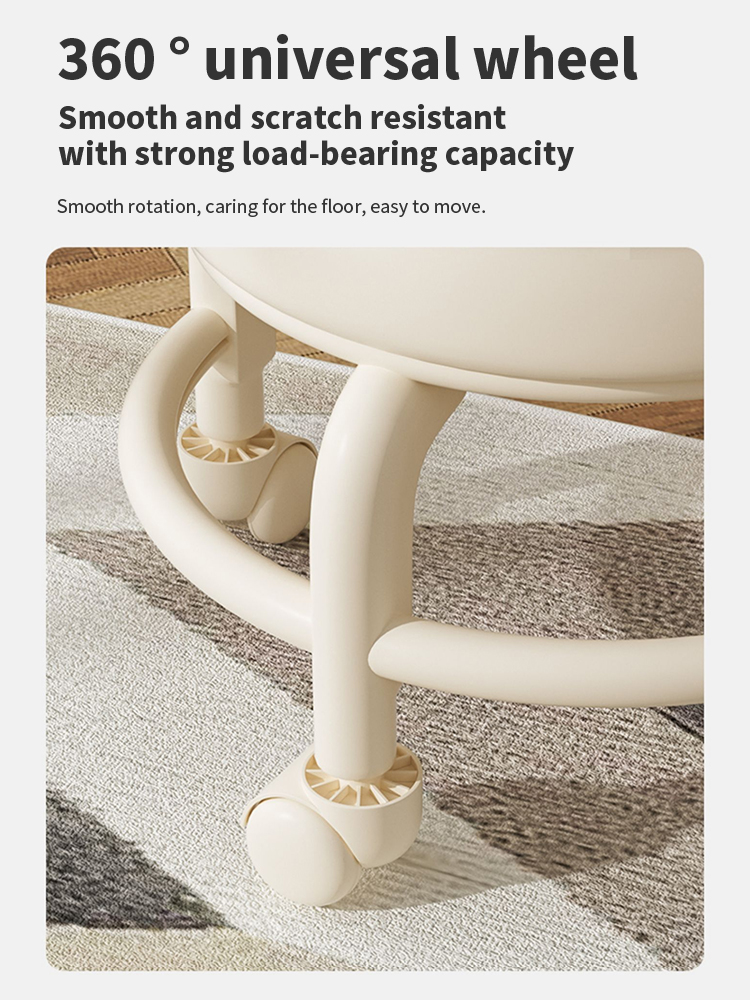 AIODIY Small Stool With Wheels Mini Baby Round Stool With Sofa Foot ...
