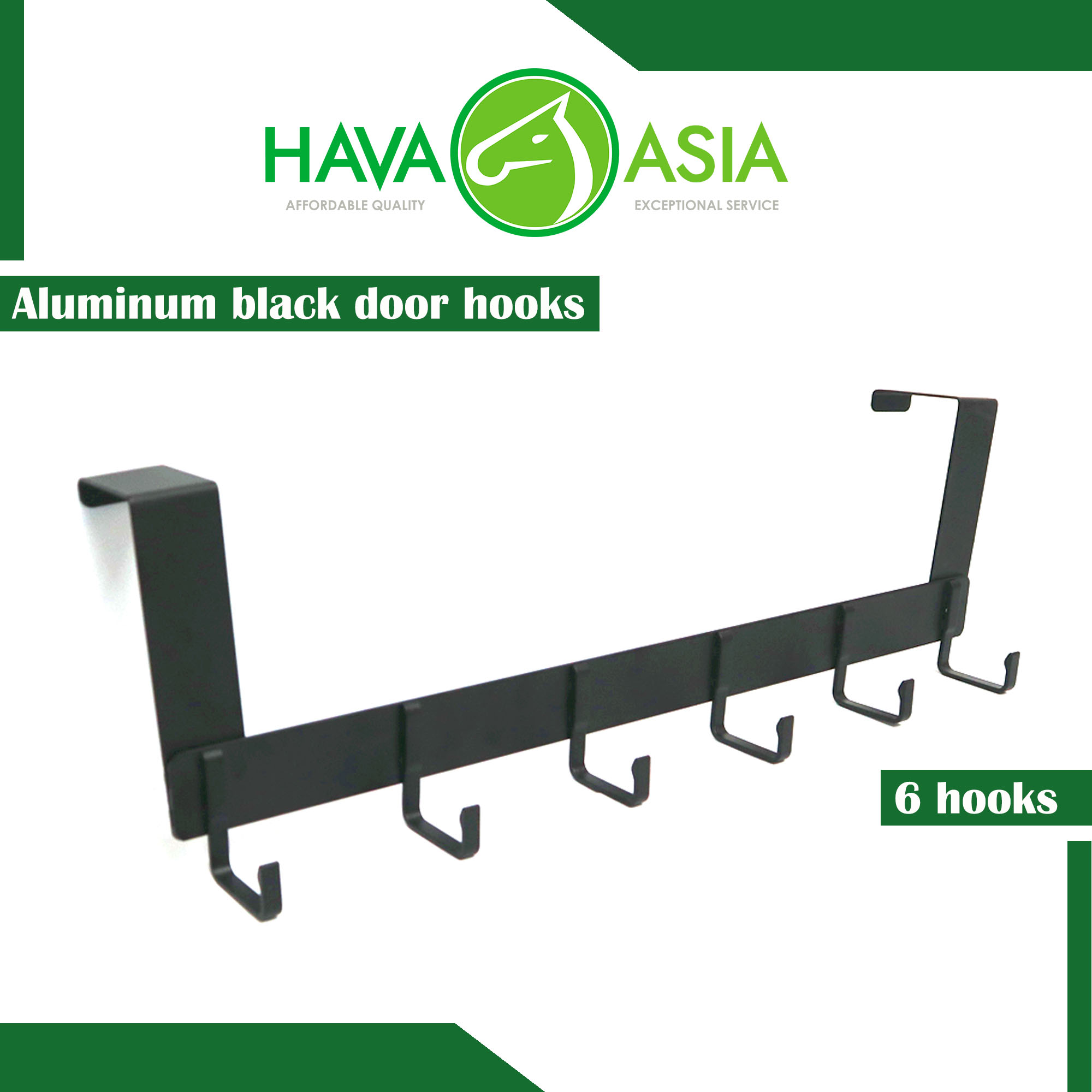 HavaAsia Black Aluminum Upper Door Clothes Hook Bar 110mm" Sabitan ng ...