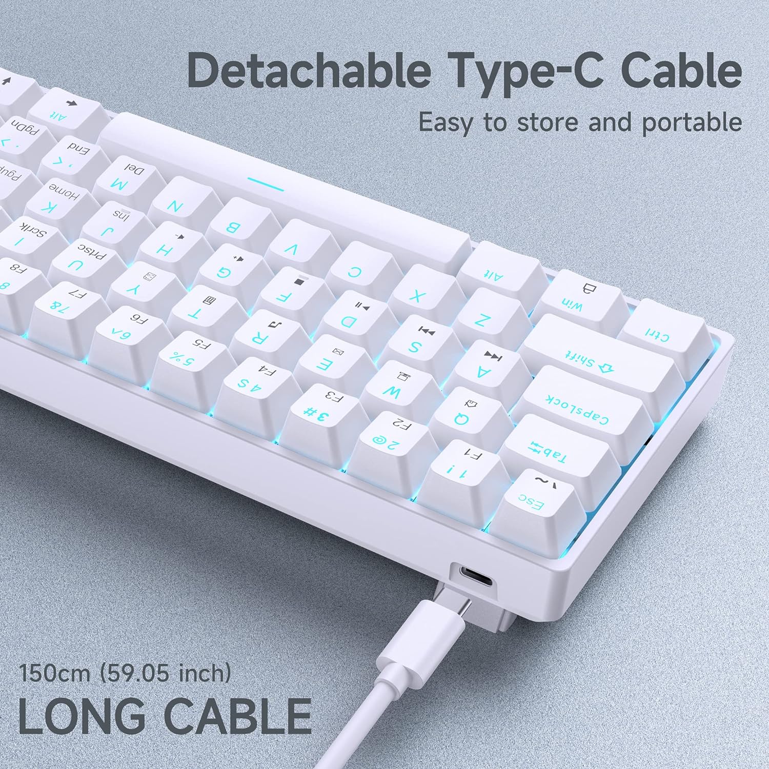 Zeus Z-G61 Wireless Mechanical Keyboard Bluetooth Tri-Mode With Brown ...