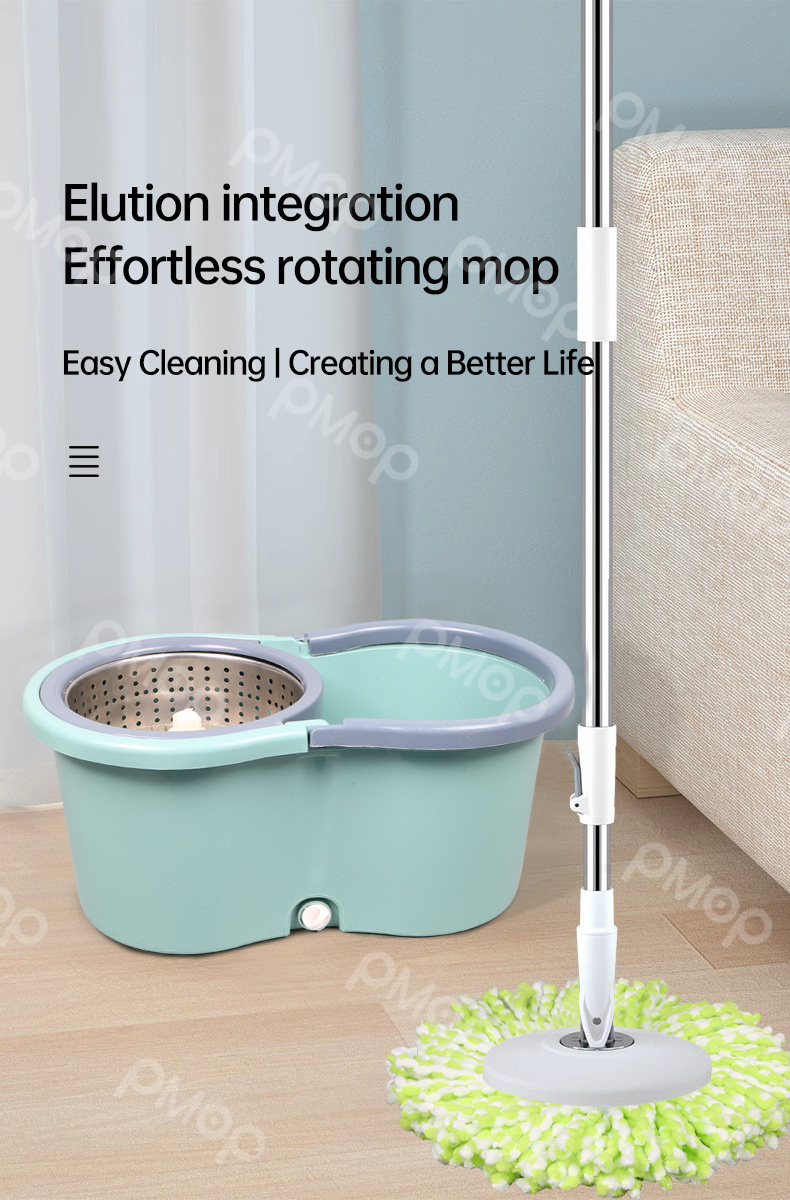 PMOP Blue Mop with Spinner and Bucket Extended rod 360 Easy Rotating ...