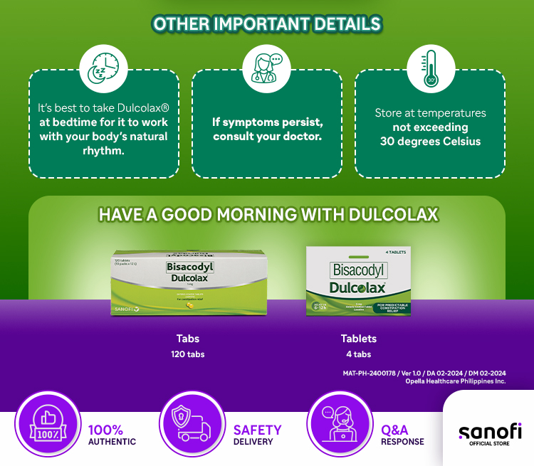 Dulcolax Relieve Constipation, Reduction of Straining and Support Bowel ...