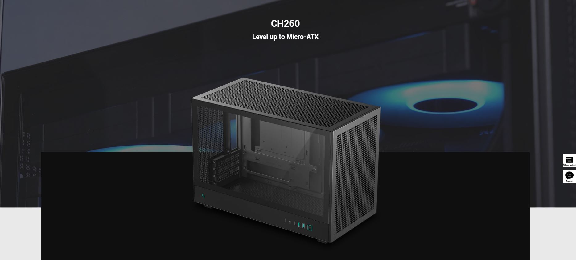 Deepcool Computer PC Case CH260 High Airflow microATX Compact Tempered Glass (Black | White ...