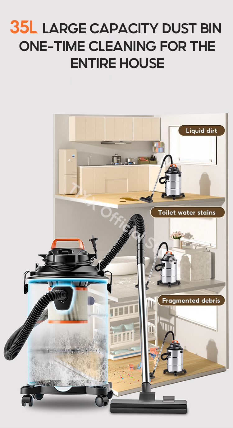 Tixx 28000Pa Vacuum Cleaner for home/Car/Bed 3IN1 Wet/Dry/Blow ABS ...