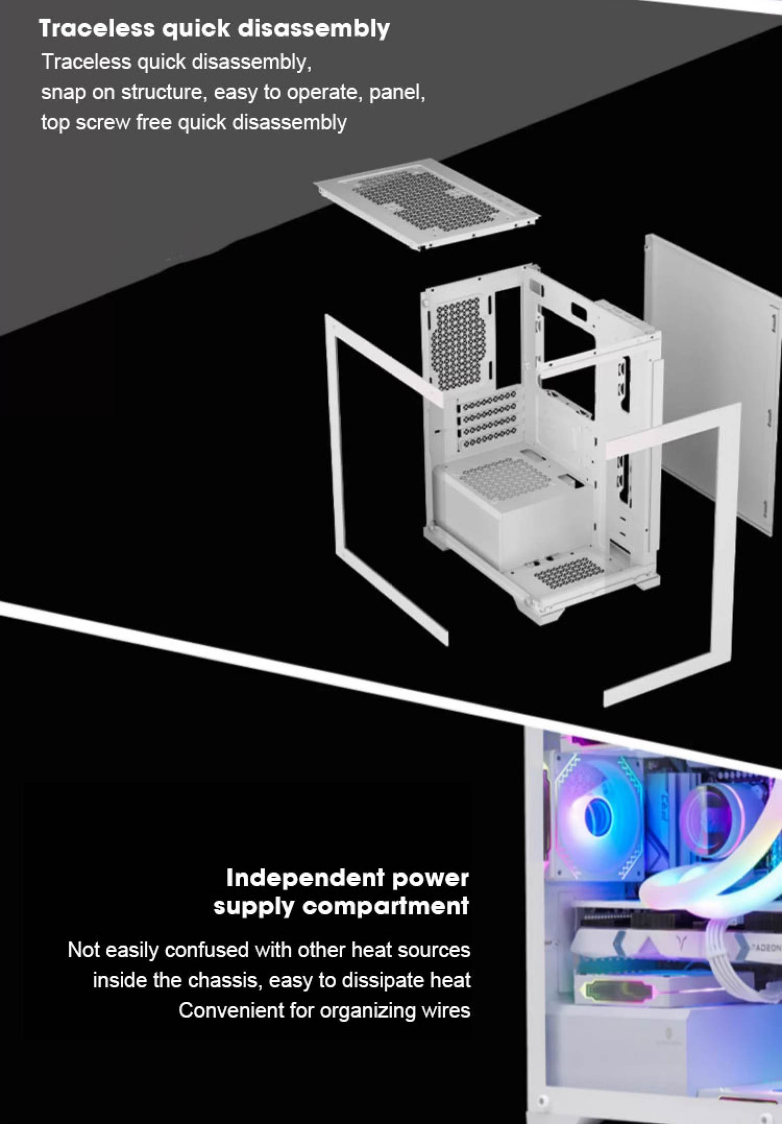 Pc Case Gaming Computer Case with Fan White Glass Inplay Seaview Palace ...