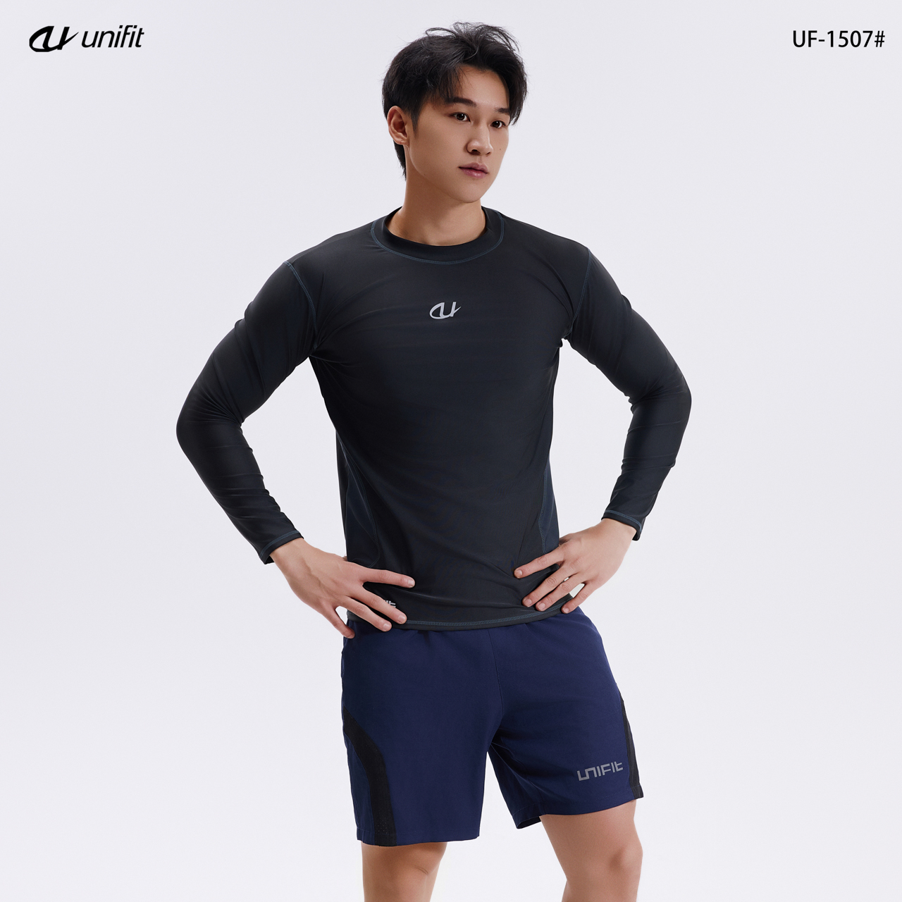 UNIFIT Men's Rash Guard Swimsuit Swimwear Dri-Fit Rash Guard UF-1507U ...