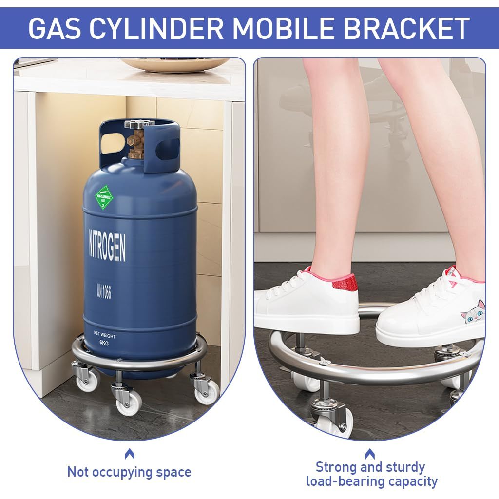 Gas Tank Stand With Wheels Moveable Rolling Tray Bracket Plant Basin ...