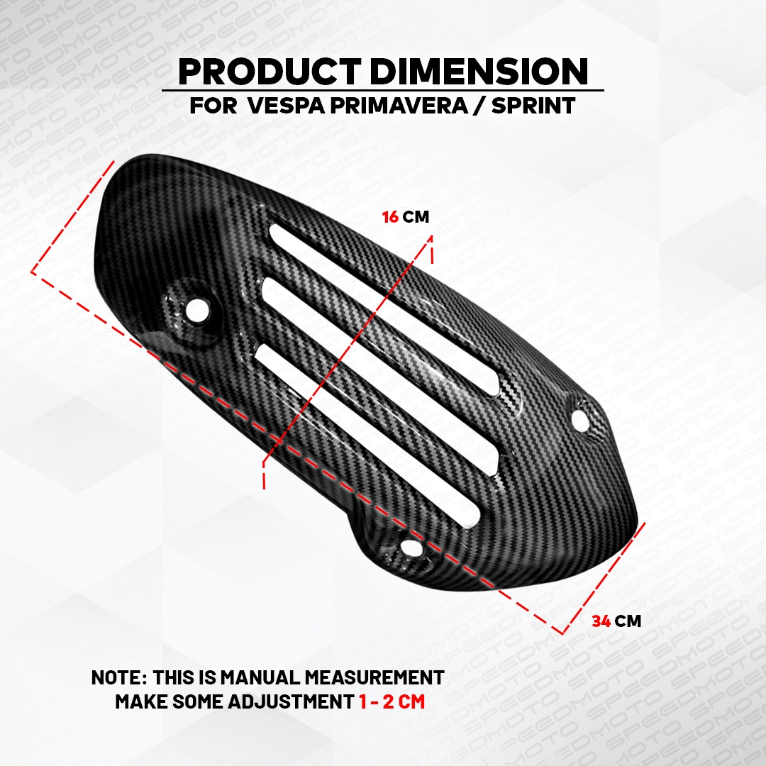 MOKOTO VESPA PRIMAVERA 150CC / SPRINT 150 MUFFLER COVER CARBON / STEEL ...