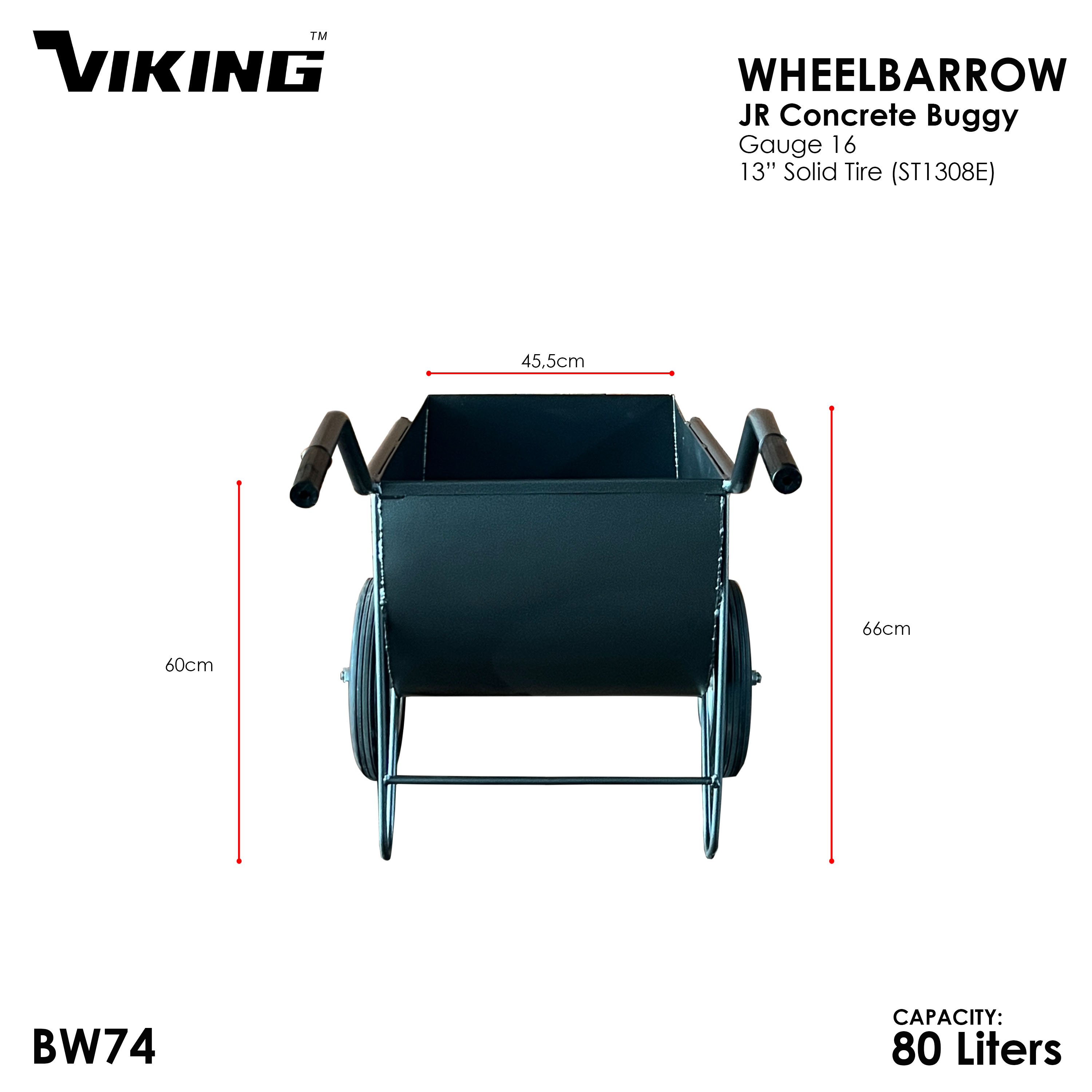 VIKING CONCRETE BUGGY 16ga Wheelbarrow Extra Heavy-Duty Fully Welded ...