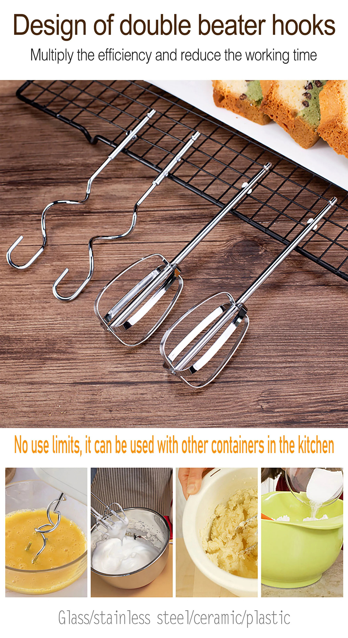 Sonifer Electric Hand Mixer Portable 5 Speed with push eject ...