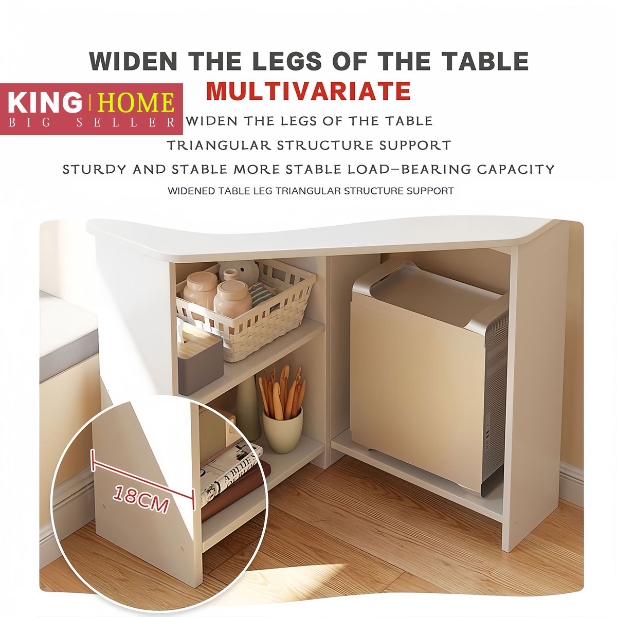 KING HOME Wooden desk, corner study desk, office desk, space saving ...