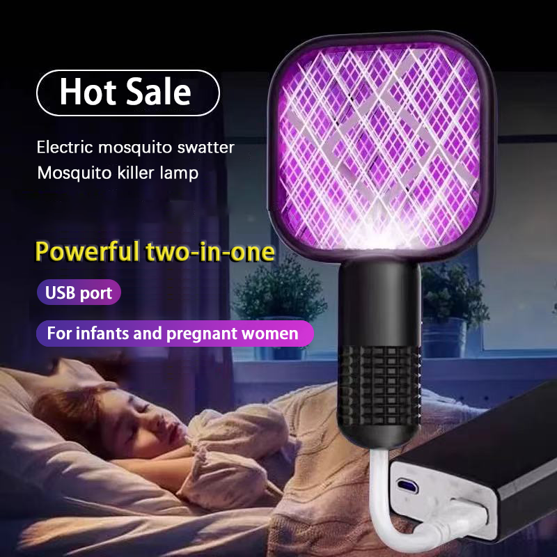2In1 USB Multifunctional Mini Electric Mosquito Killer Racket Purple ...