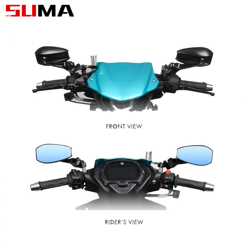 Motorcycle Street King Side Mirror V2 Anti-Glare Blue Lens CNC Alloy ...