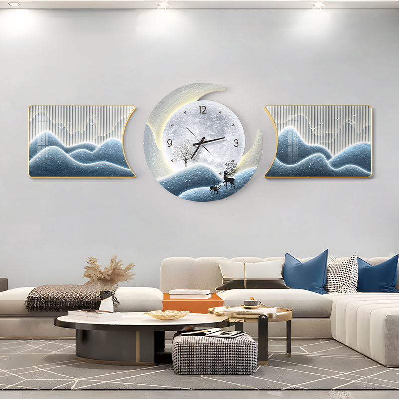 Living Room Clock Mural Abstract Home Decor Painting Nordic atmosphere ...