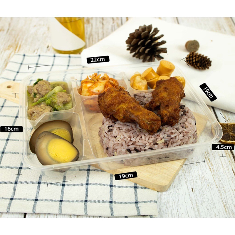 50PCS Microwavable Plastic Container Disposable Lunch Box 2/3/4/5 ...