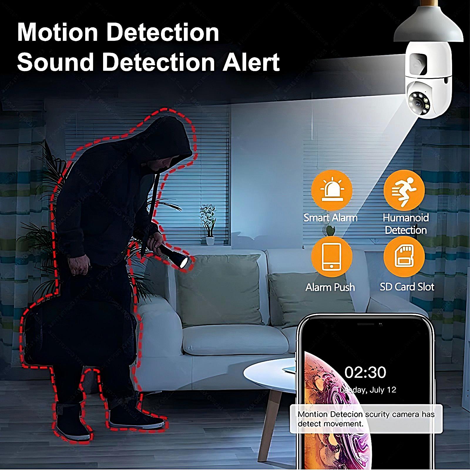 XIAOMI CCTV Bulb Camera HD Dual Lens 50MP Auto Track Night Vision ...