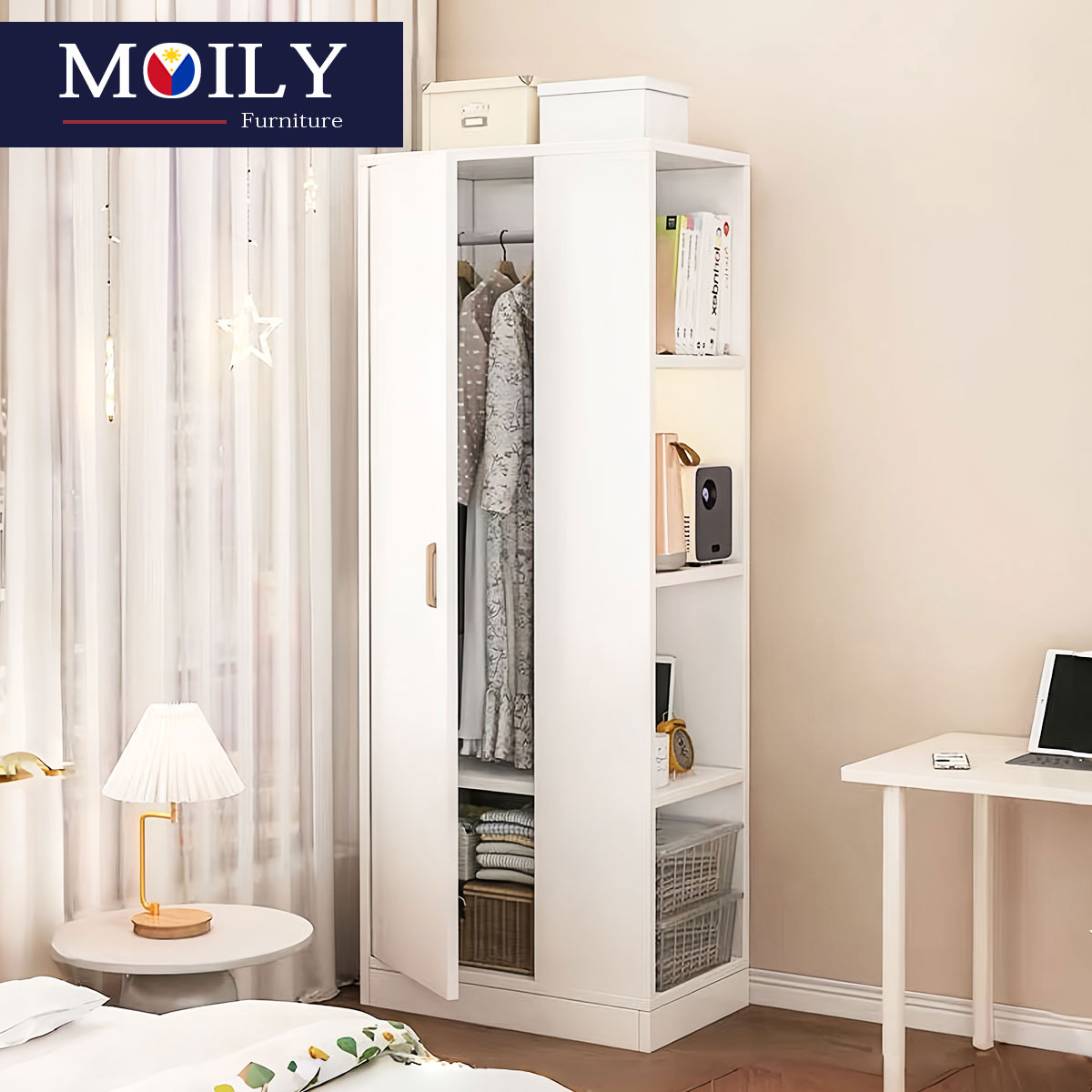 Clothing single door storage cabinet combination wardrobe drawer ...