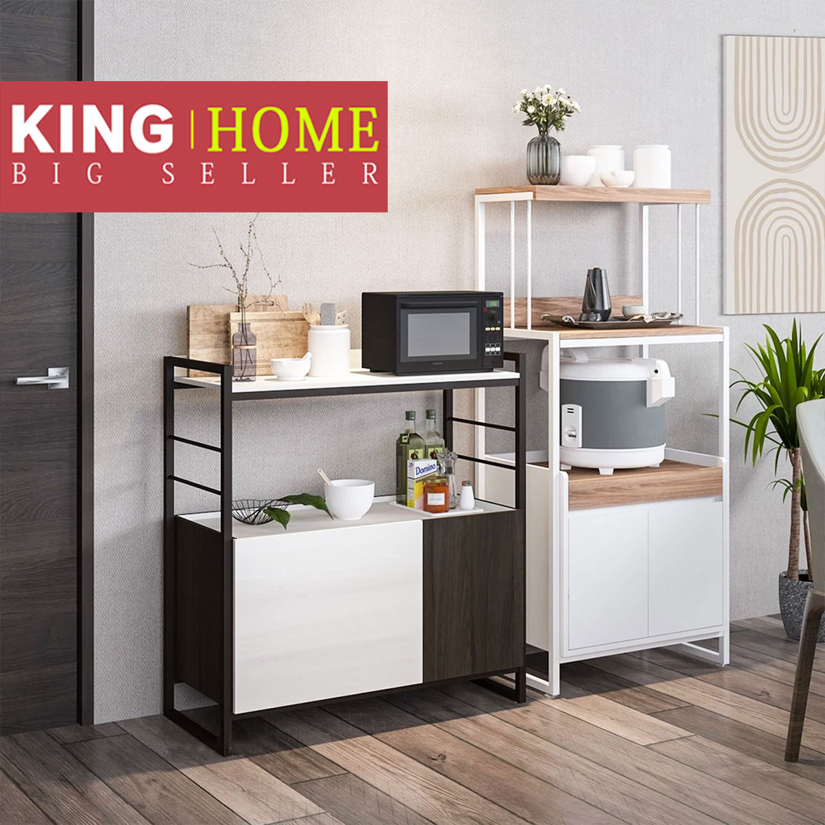 Vertical microwave storage cabinet, multi-layer kitchen storage rack ...