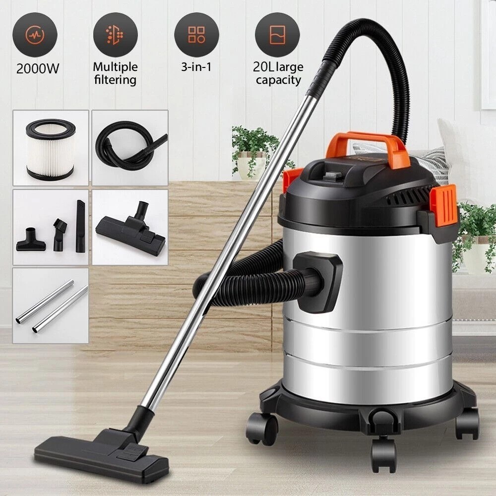 3-in-1 Heavy Duty Wet and Dry Vacuum Cleaner 20L Bagless Stainless ...