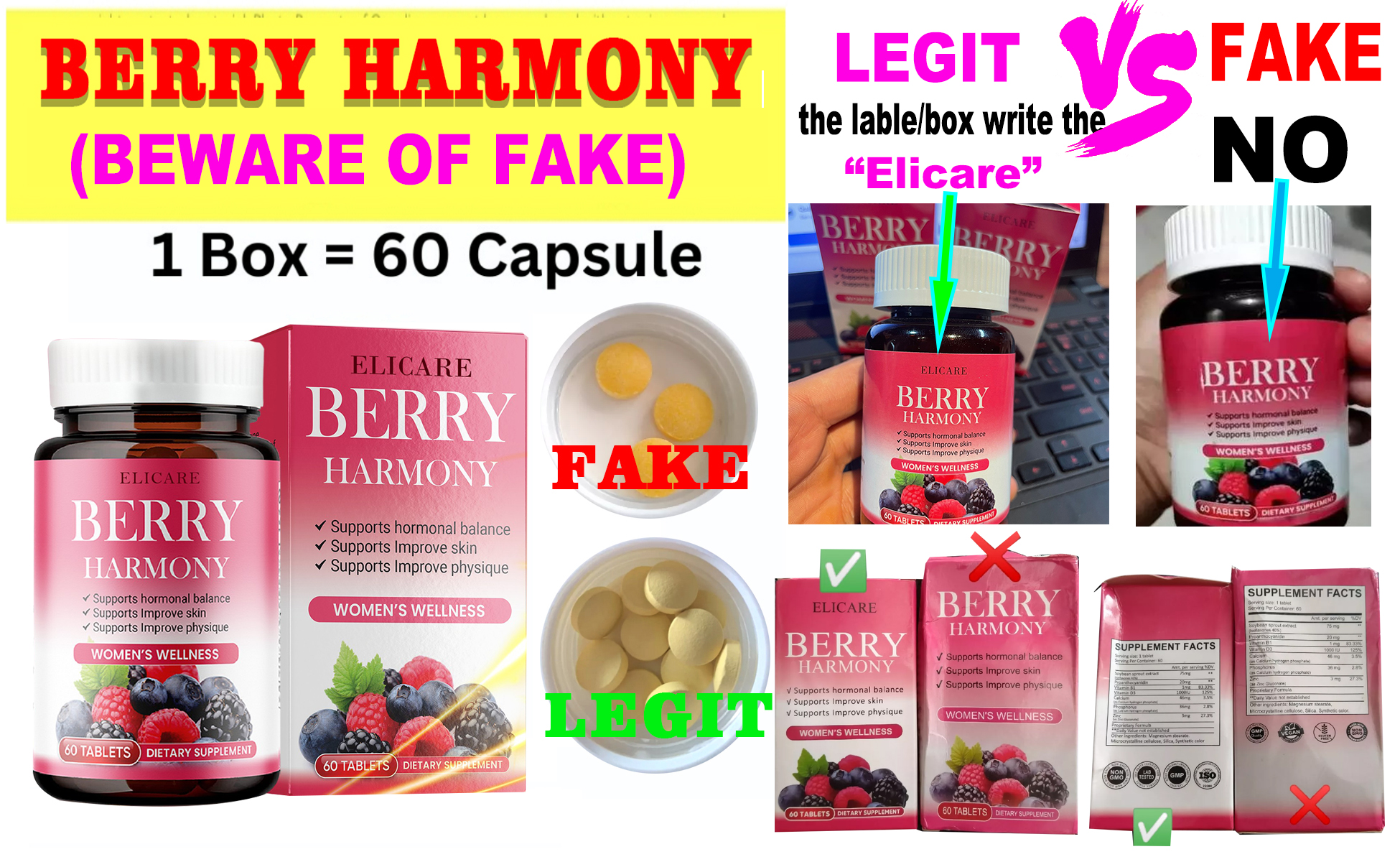 Elicare Berry Harmony - Balance Female hormones tablet SAFE & EFFECTIVE ...