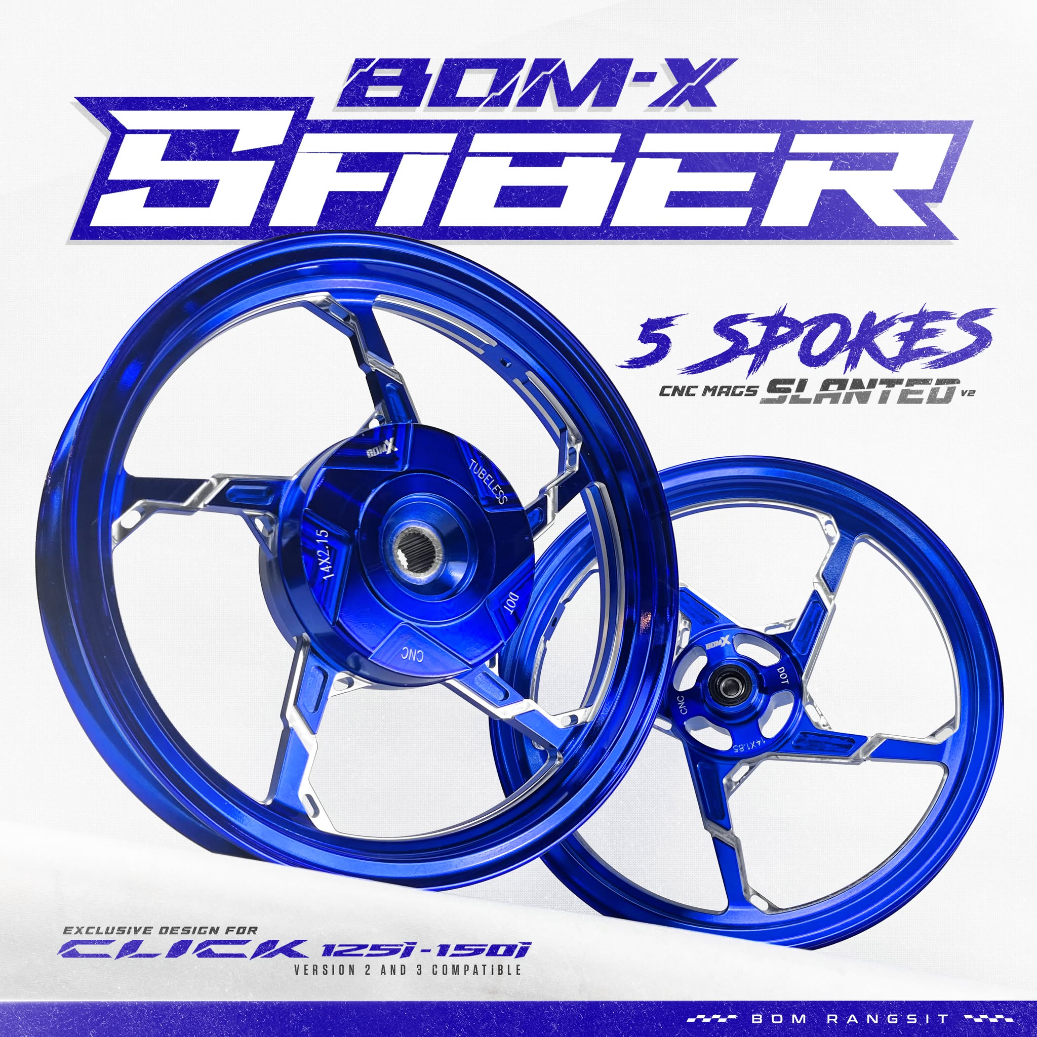Bom Rangsit BomX Saber Cnc Mags For Motorcycle Parts Honda Click 125 ...