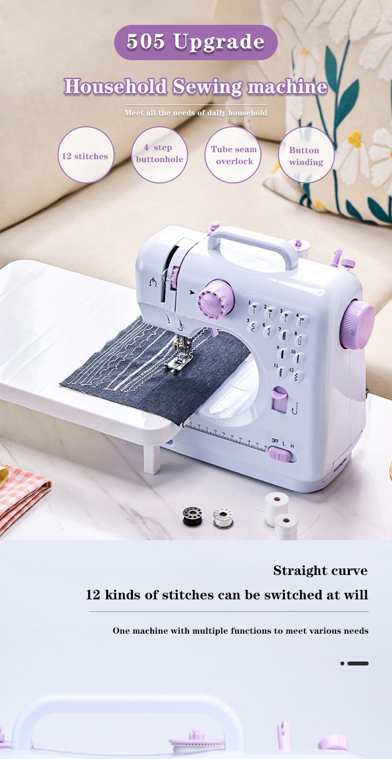 Portable 12-Stitches Sewing Machine Multifunctional Household Mini ...