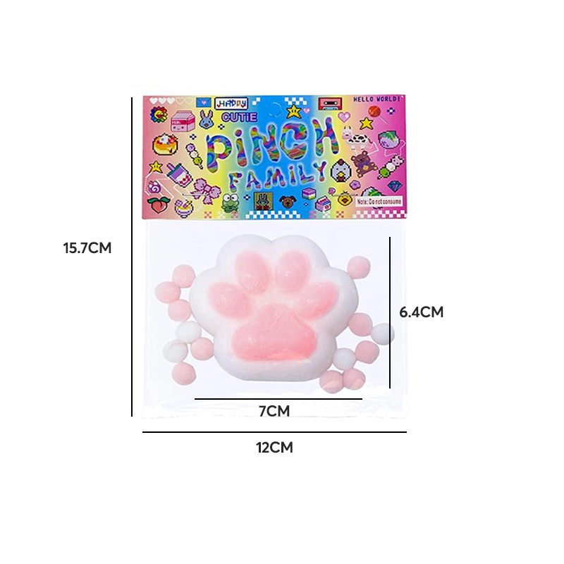 Kawaii Cat Squishy Toy Plush Cat Paw Stress Relief Squeeze Toy Mini ...