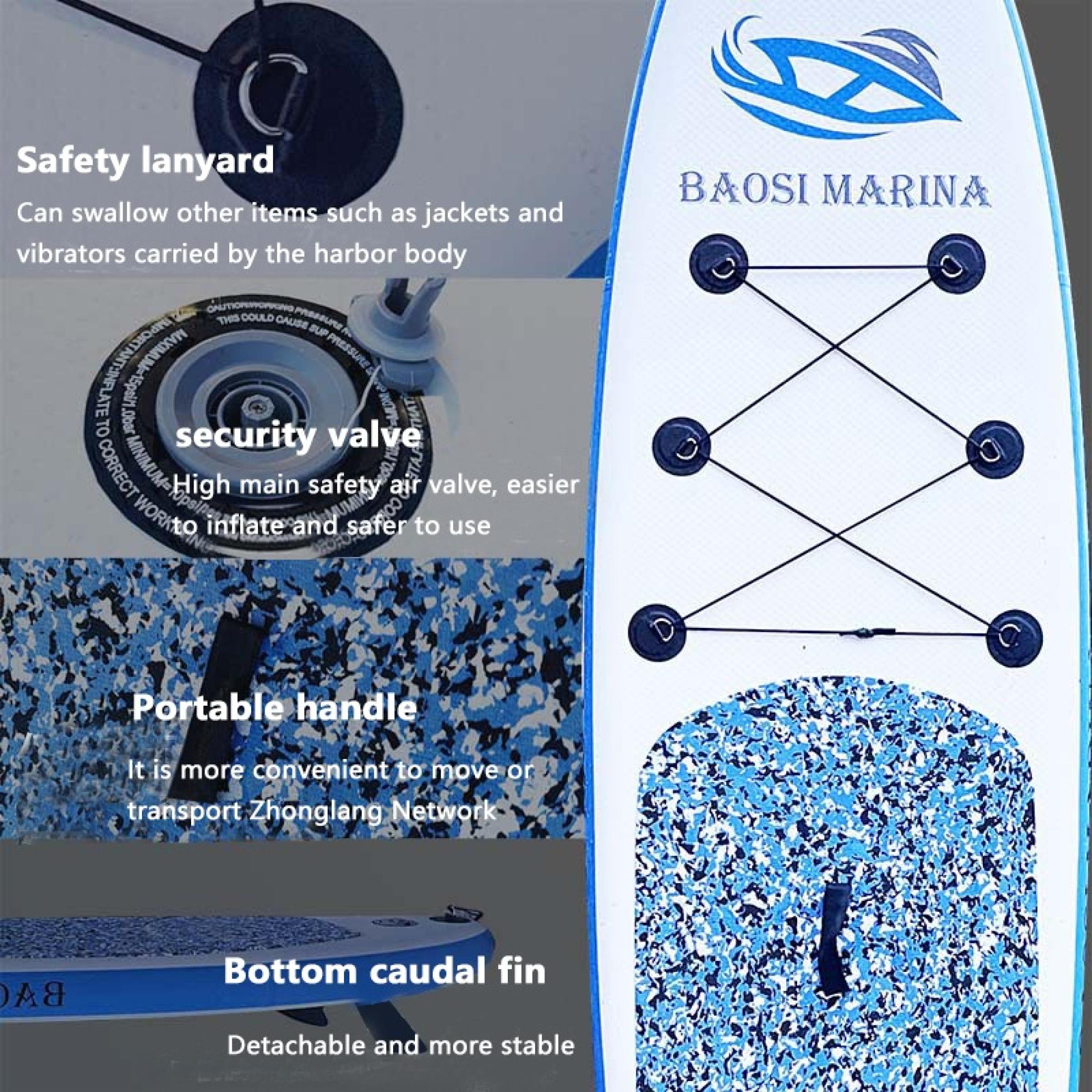 Inflatable Surfboard wakeboard Water SUP Standing Paddle Board Kayak ...