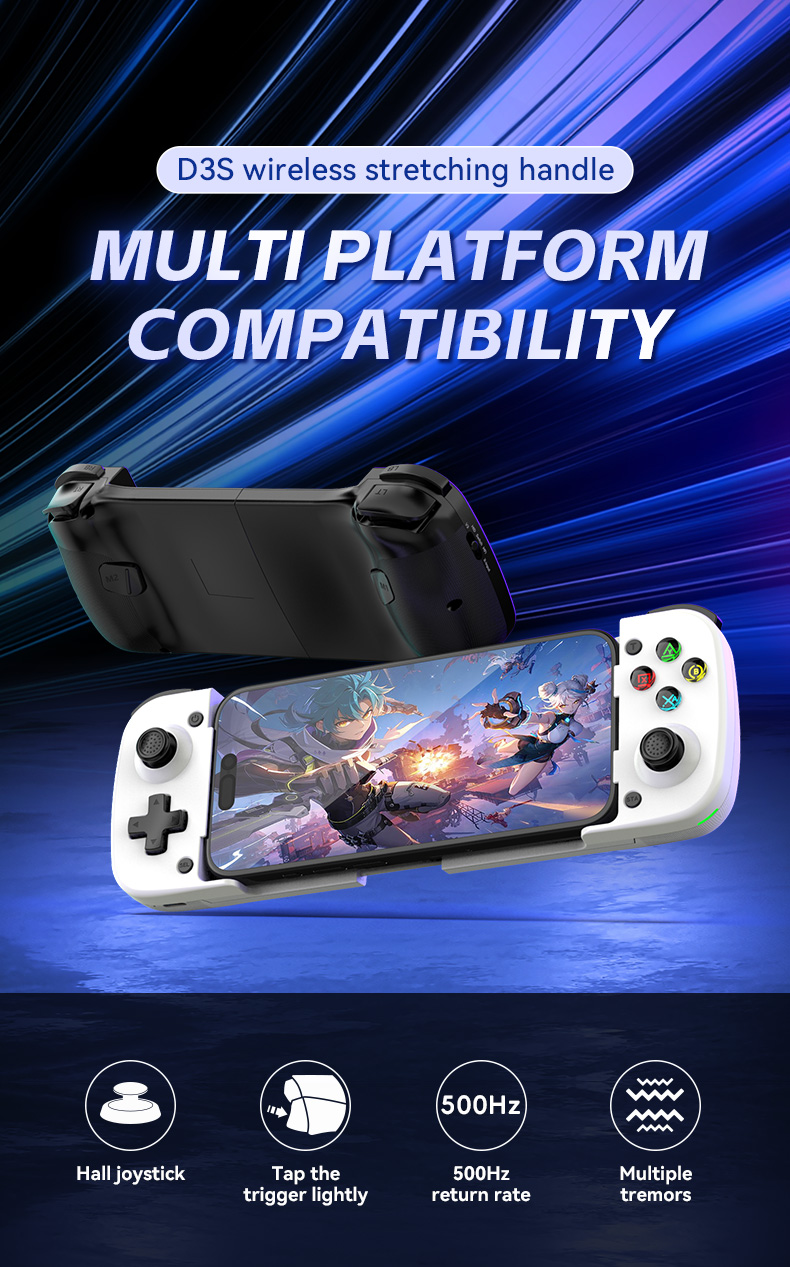 D3 Wireless Bluetooth Gamepad Telescopic Gaming Controller for CODM ...