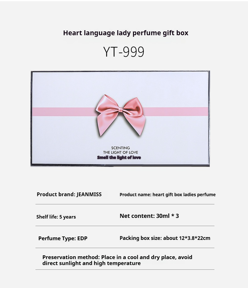 Heart Talk Gift Box Women's perfume three-bottle set, fragrance lasting coco encounter reversal ...