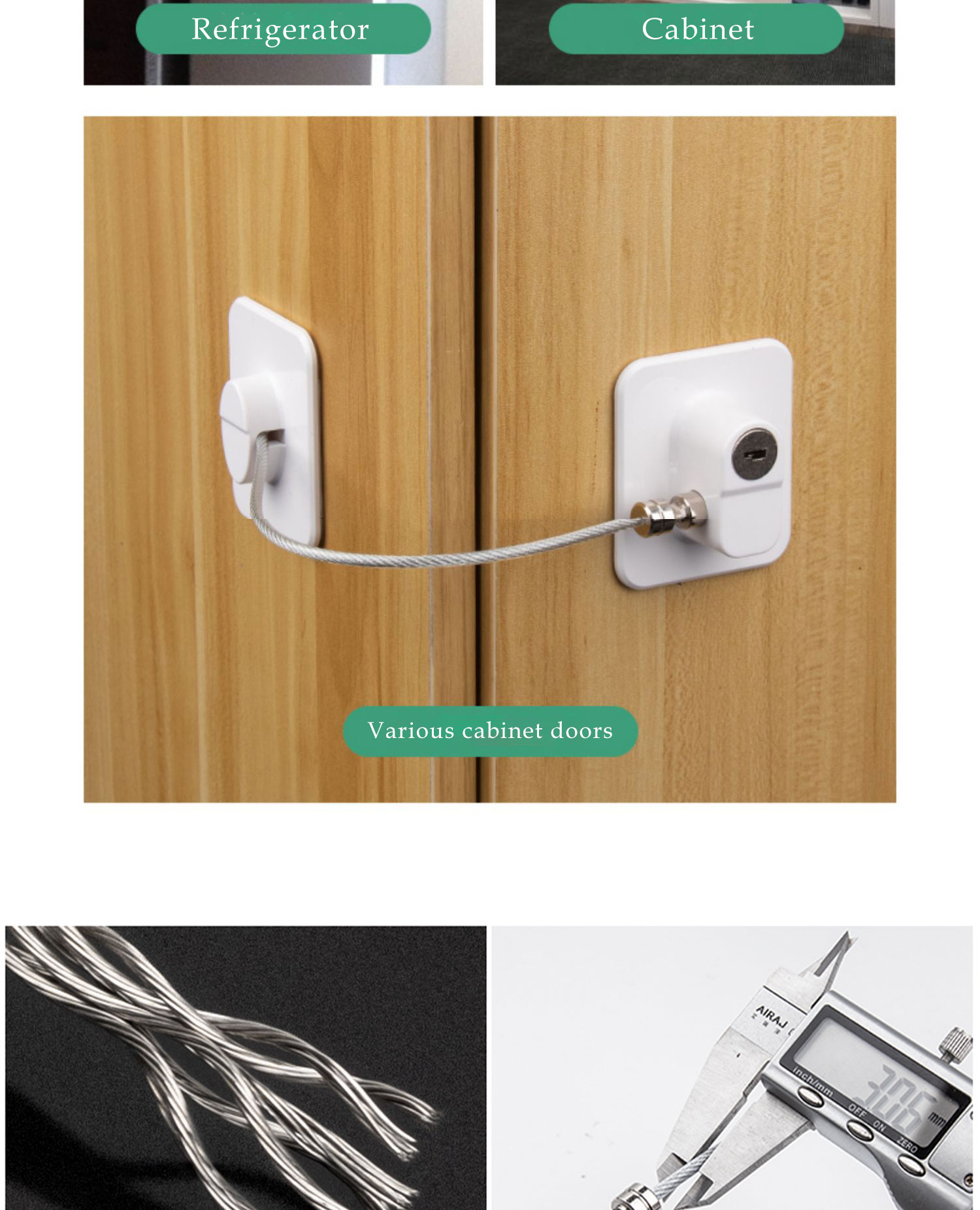 Refrigerator Door Lock Strong Adhesive Freezer Door Lock File Window ...