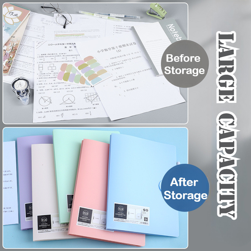 Long/A4 Size Expanding File Folder With Clipboard Folder Organizer 8 ...