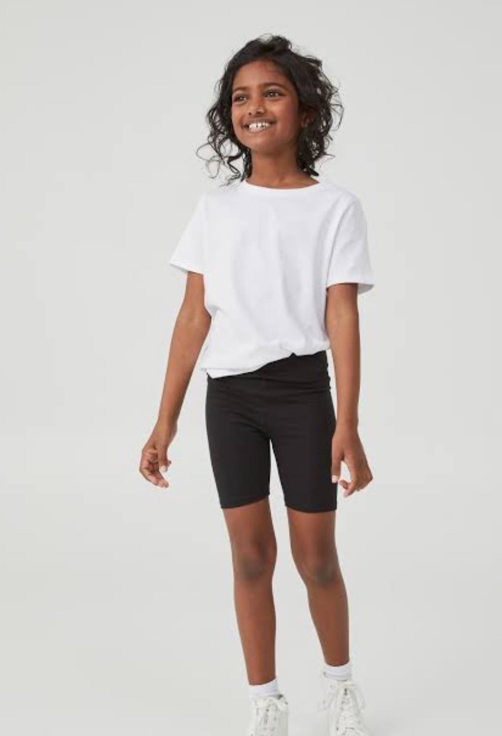 Plain black basic cycling shorts for kids and teens (4 yrs to 12 yrs ...