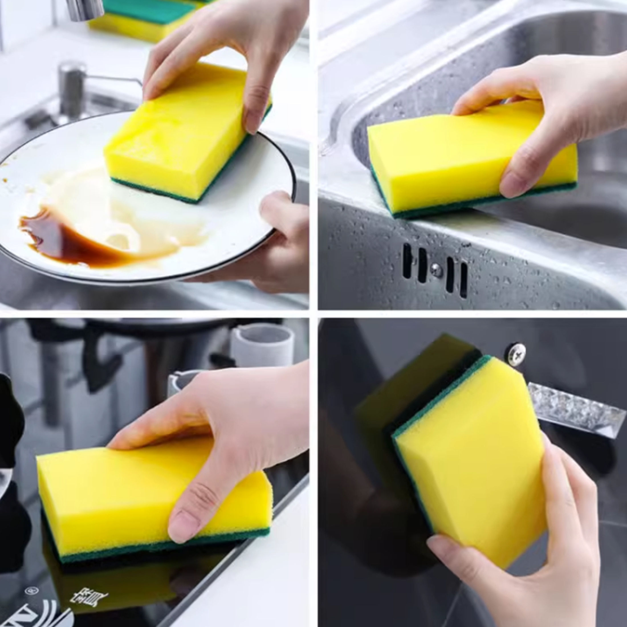 5PCS Dishwashing Sponge Multifunctional Magic Wipe Household Kitchen ...