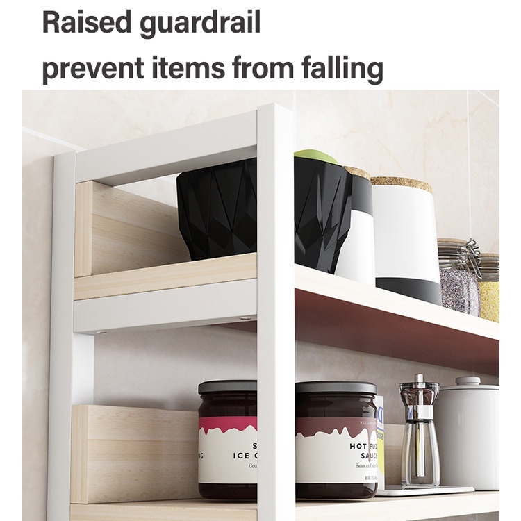 Wooden household multifunctional kitchen rack, simple design kitchen ...