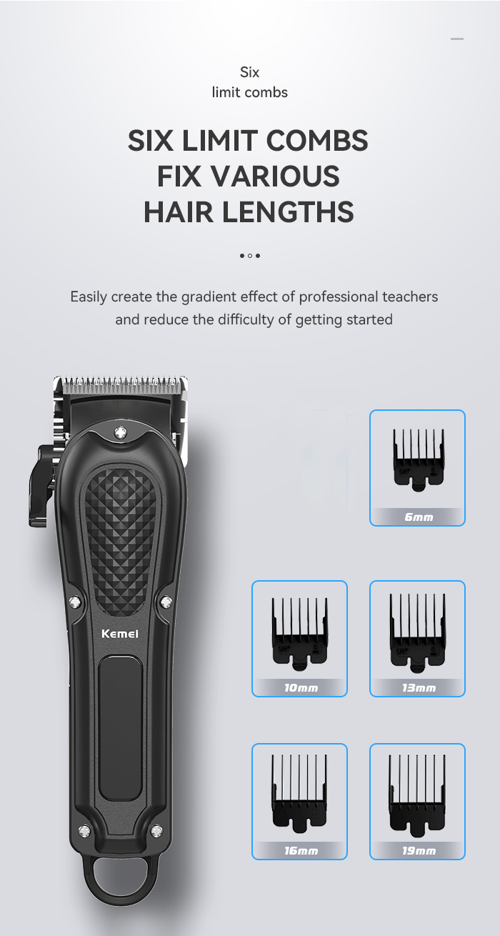 Kemei Hair Clipper Professional Cordless Trimmer Hair Cutting ...