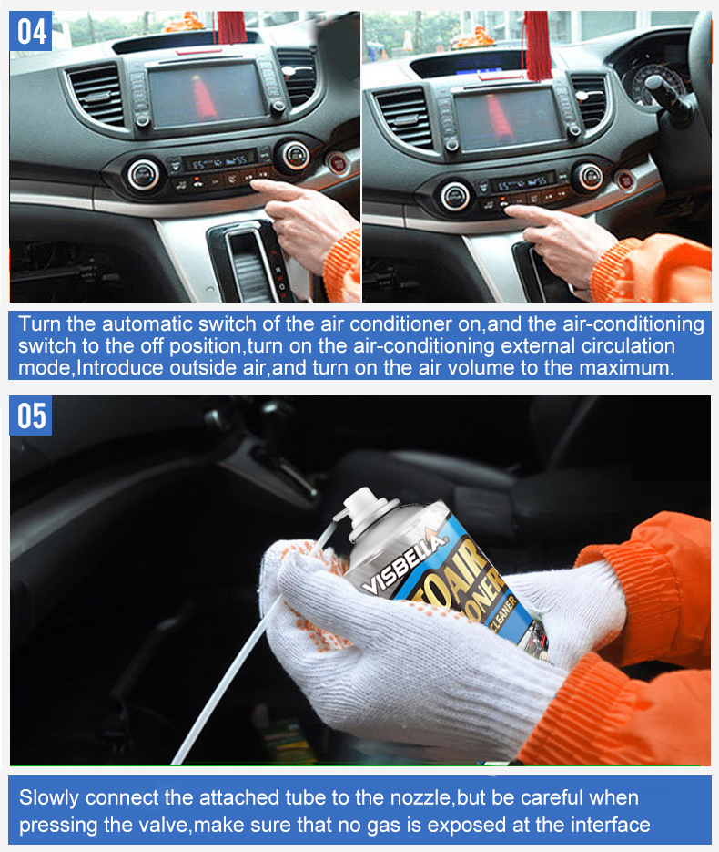 Reusable⭐visbella car aircon cleaner spray air conditioner disinfectant ...