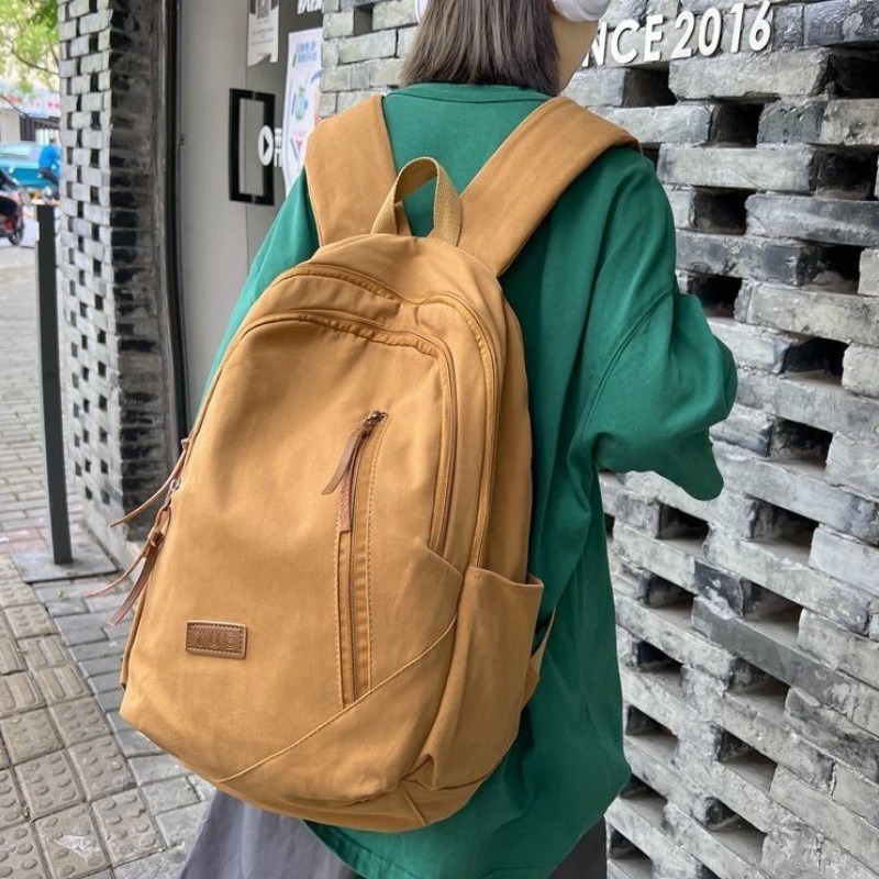 New Large Capacity Canvas Backpack College Style Men And Women Travel ...