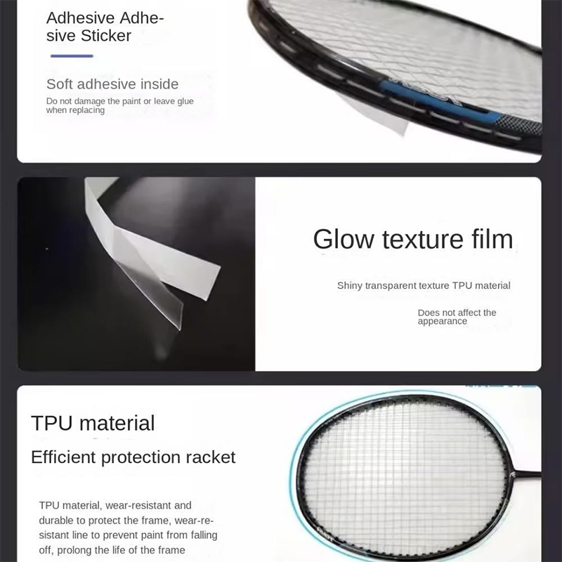 Self Adhesive Racket Edge Tape Clear Anti Paint Racket Head Protect ...