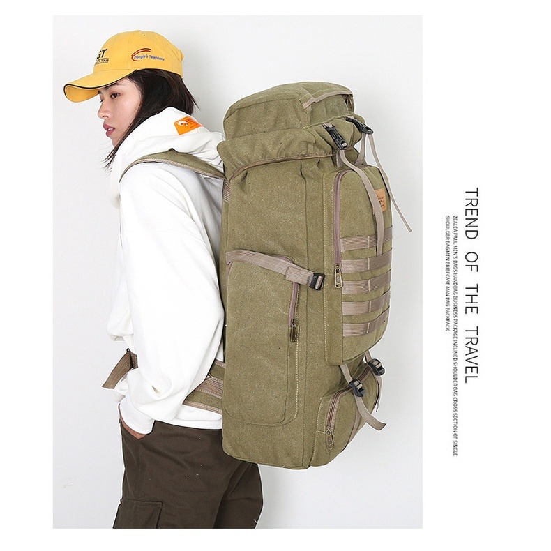 Hiking Backpack Waterproof 80L Large Space Outdoor Unisex Camping ...