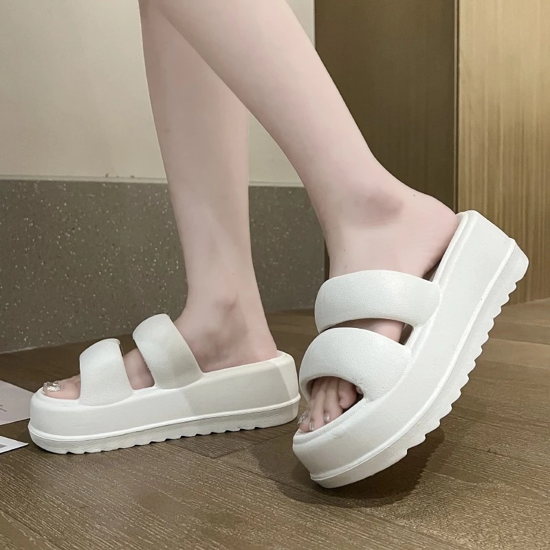 Trendy Chunky Two strap and Sipit rubber slippers sandal thick sole ...