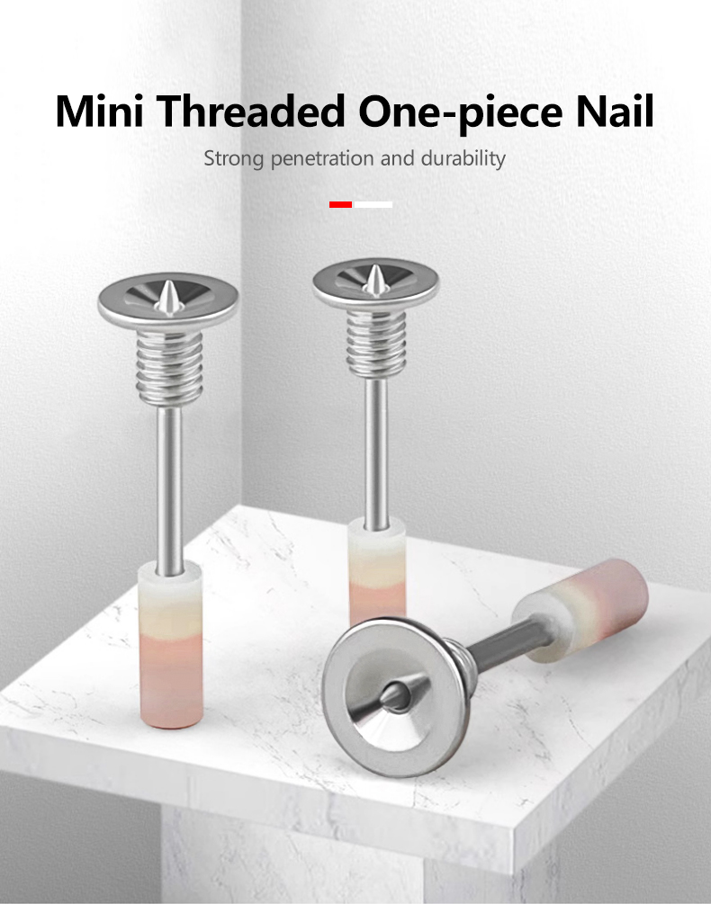 MIFFY Threaded Nail Mini M8 Thread Integrated Nail Gun Nail Threaded ...