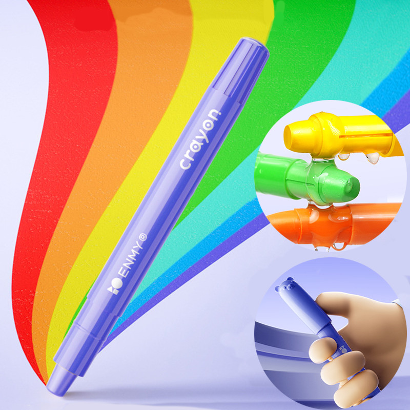 12/24 Colors Plastic Crayons Washable Silky Crayons Kids Painting No ...
